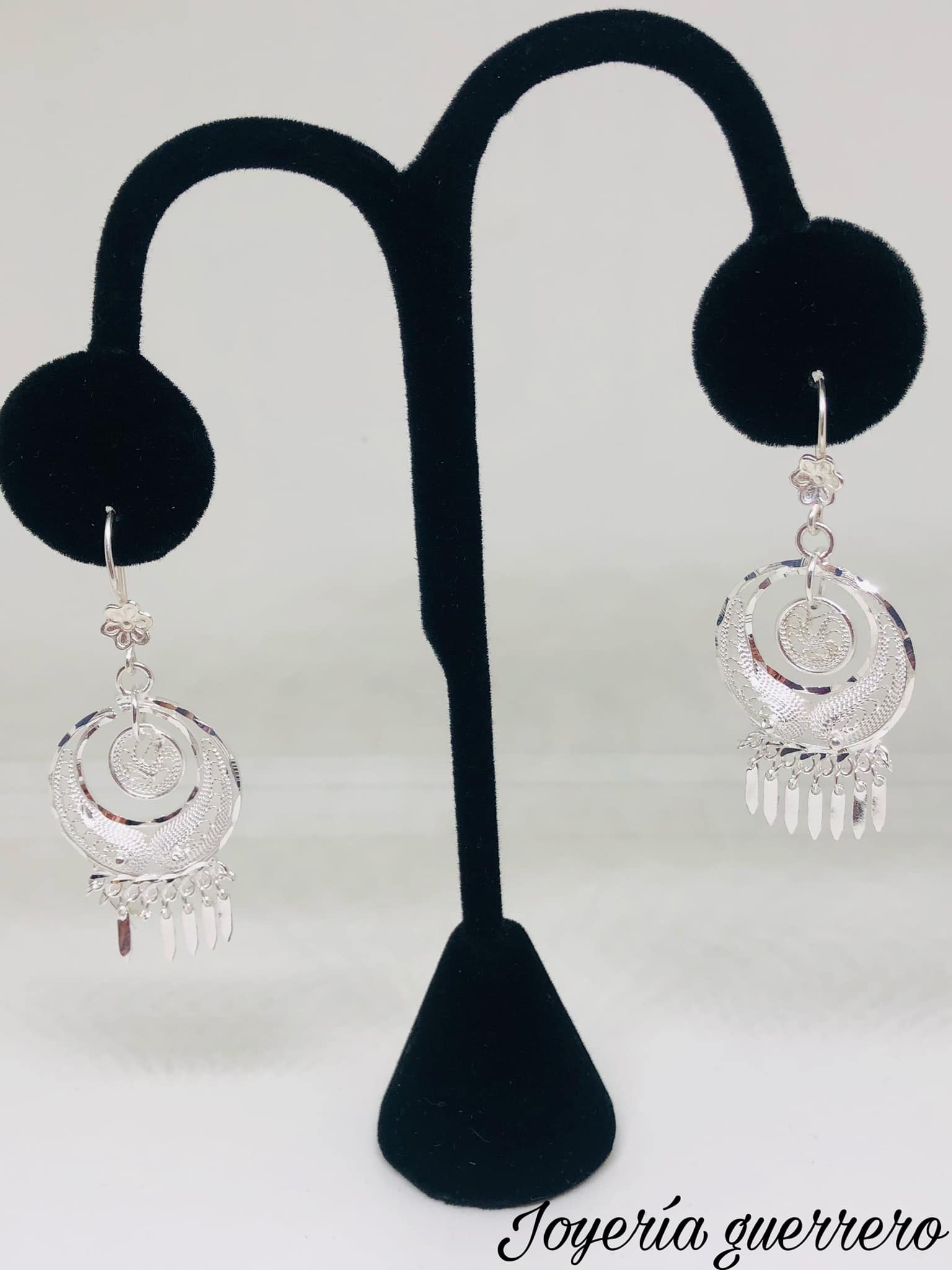Aretes de plata largos – Joyeria Guerrero