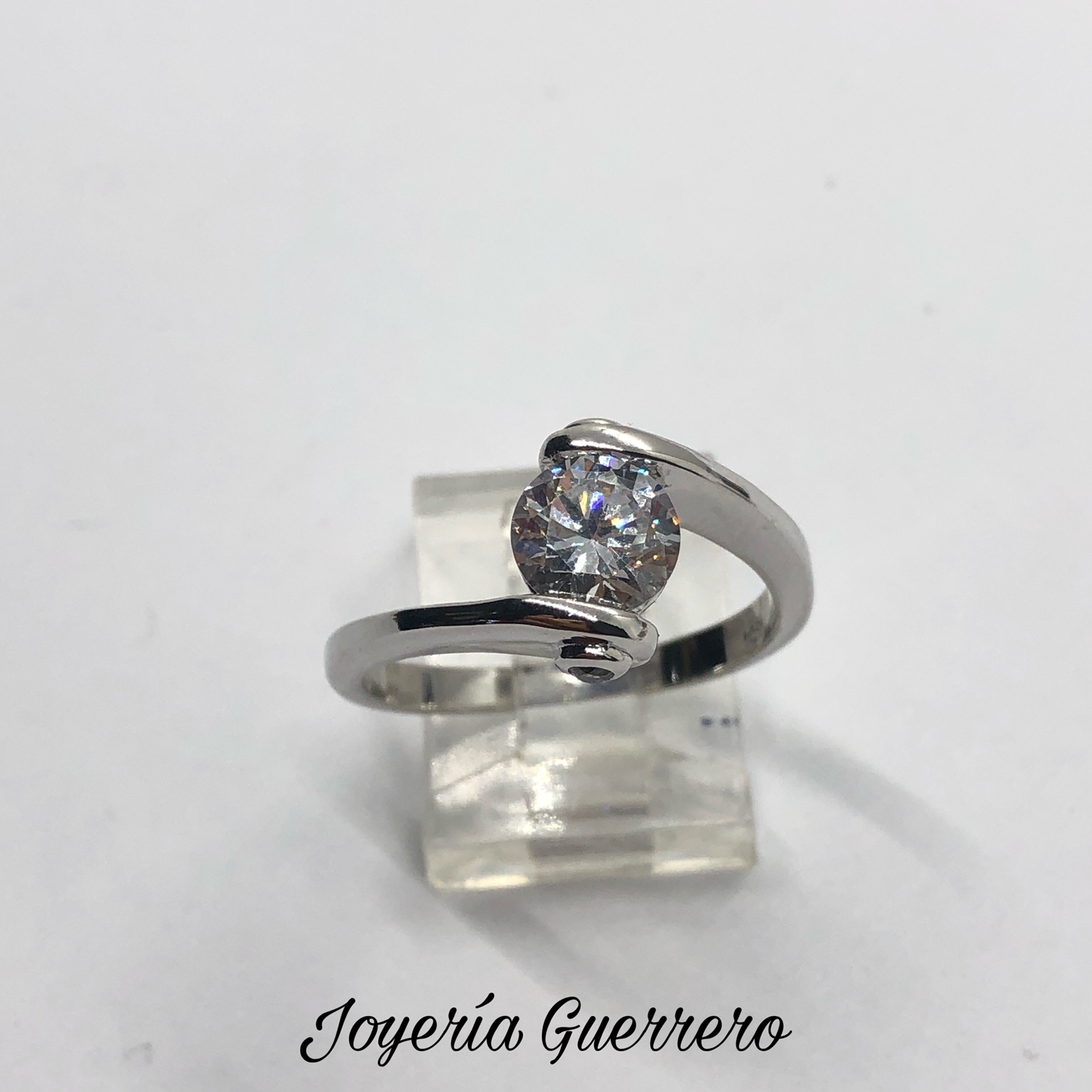 Anillo de compromiso plata Italiana .925 – Joyeria Guerrero